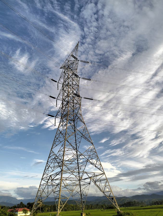PLN Tower Tower Standing in the Middle of Rice Fields Stock Photo ...