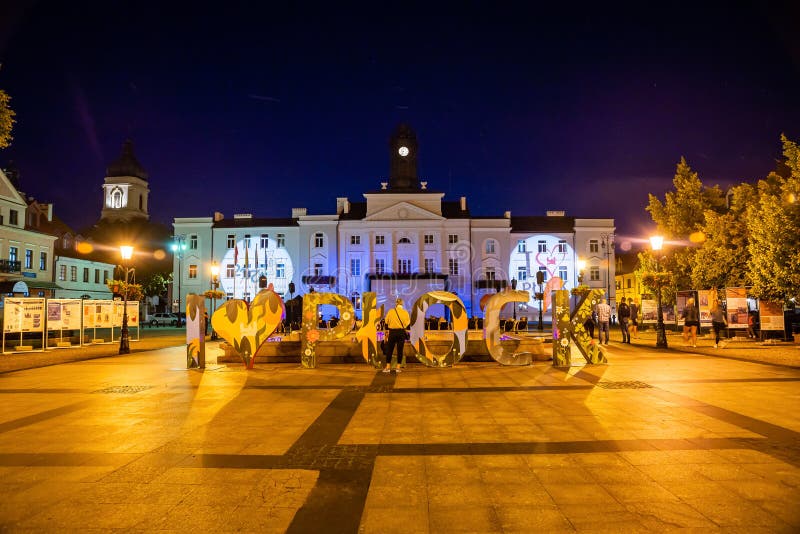 Plock, Poland - August 12, 2021. Old Town Square at Night Editorial ...