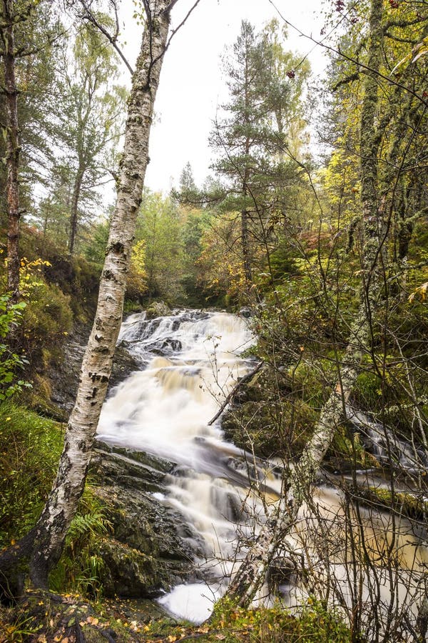 Plodda Falls Waterfall in Scottish Highlands, Scotland, UK Stock Image ...