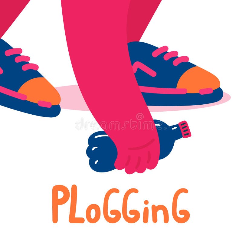 Plogging. Banner. Vector Illustration. Stock Vector - Illustration of ...
