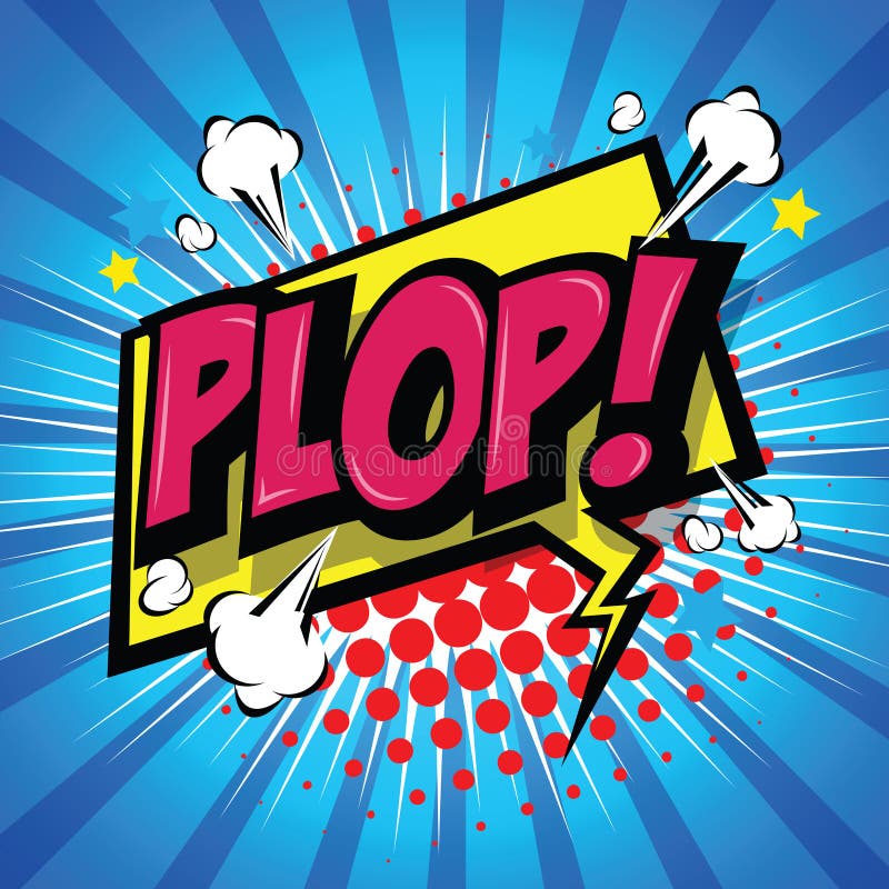 Plop! Comic Expression Vector Text. Stock Vector - Illustration of ...