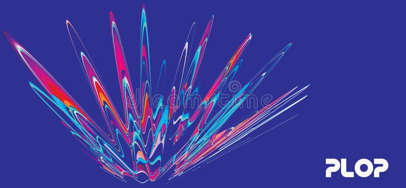 Plop! Multicolored Splash on a Blue Background. Colorful Graphics Stock ...
