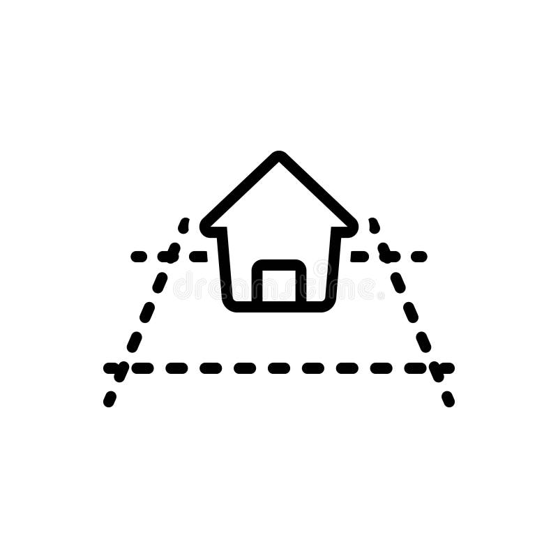 Black Line Icon for Plot, Area and House Stock Vector - Illustration of ...