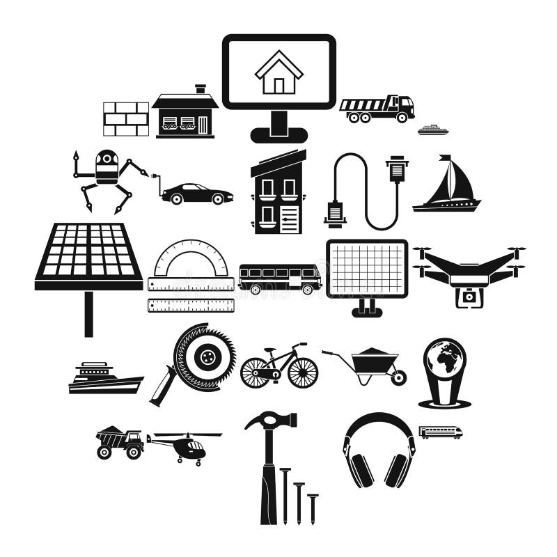 Plot Icons Set, Outline Style Stock Vector - Illustration of farming ...