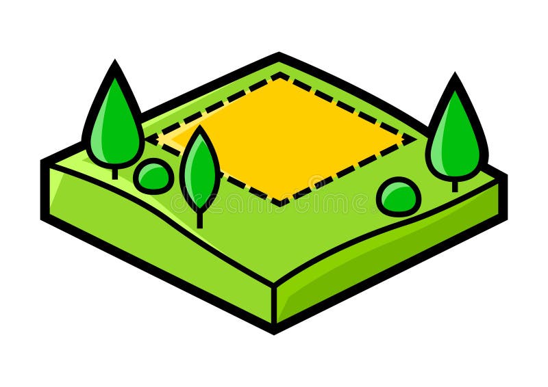 Plot of Land Icon in Isometry Style. Real Estate Image for Website, App ...