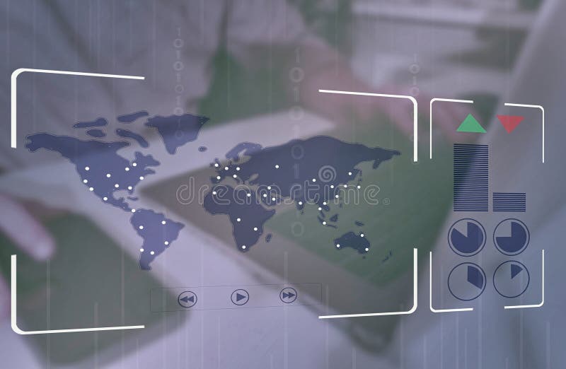 Plot Locations on World Map with Controller Stock Image - Image of ...