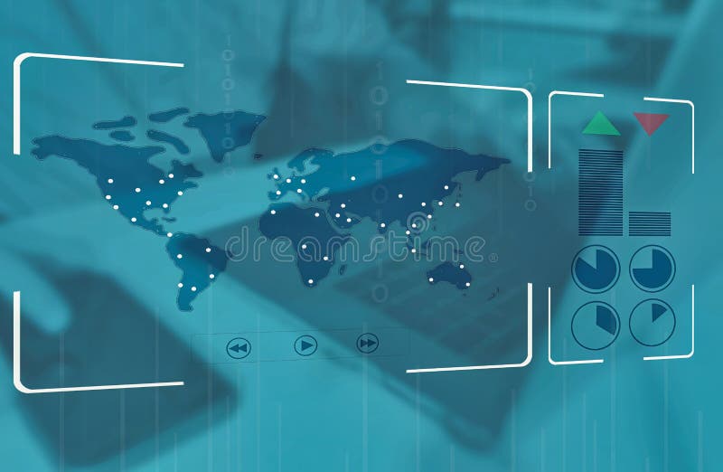 Plot Locations on World Map with Controller Stock Photo - Image of ...