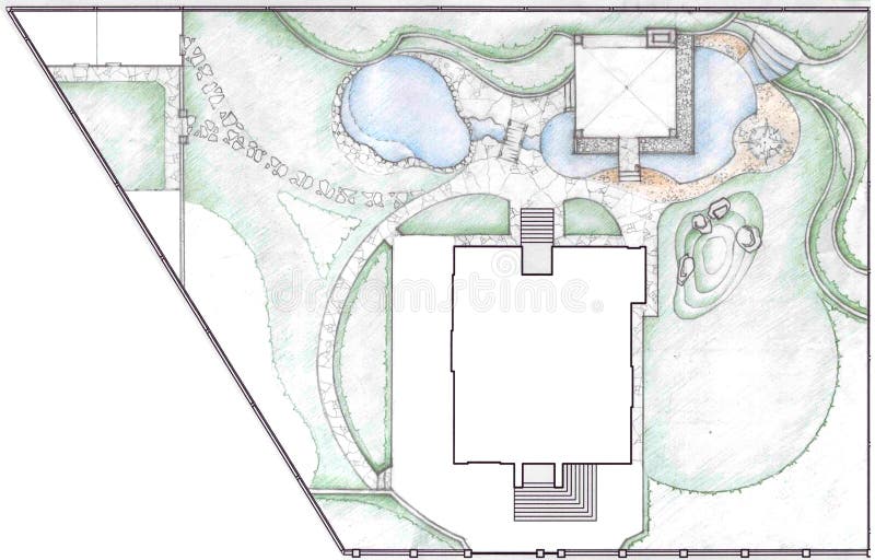 Plot Plan of the Property Sketch, Illustration Stock Illustration ...