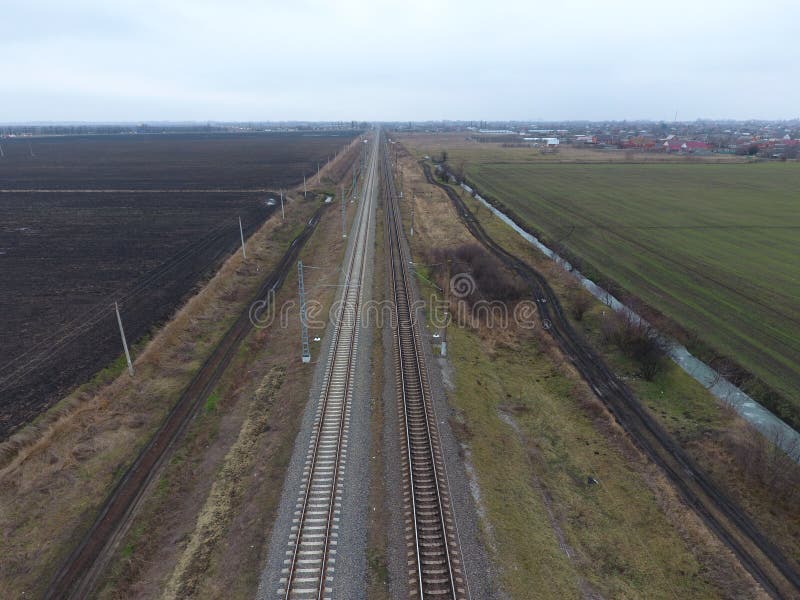 Plot Railway. Top View on the Rails Stock Image - Image of details ...