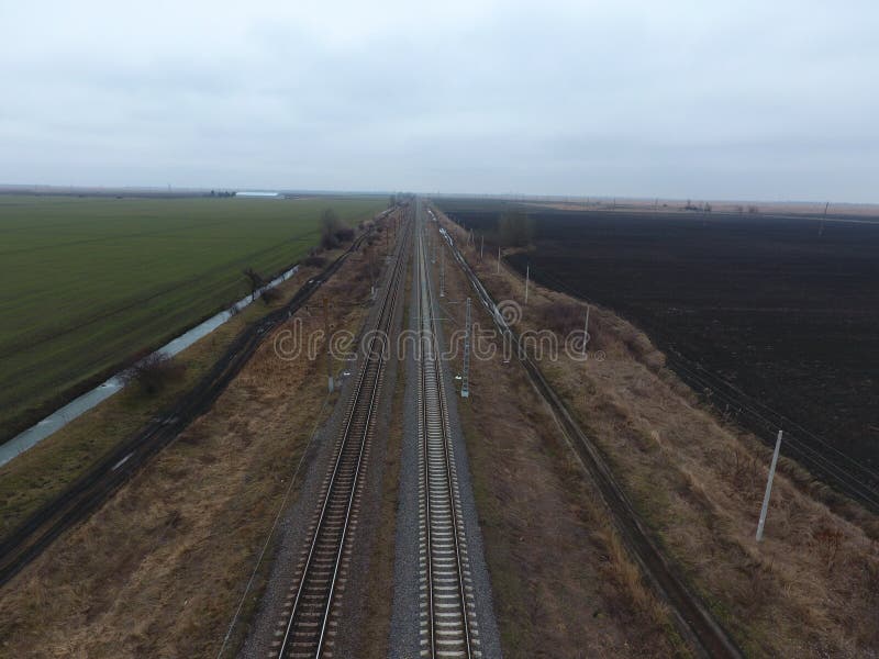 Plot Railway. Top View on the Rails Stock Image - Image of ...