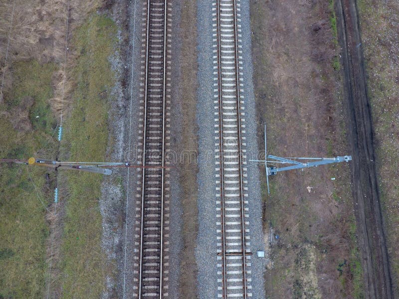 Plot Railway. Top View on the Rails Stock Image - Image of blue, frame ...