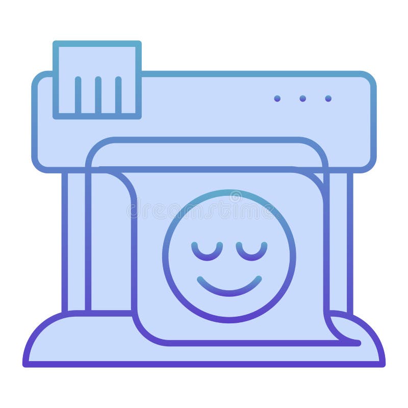 Printer Blue Icon on White Background. Blue Flat Style Vector ...