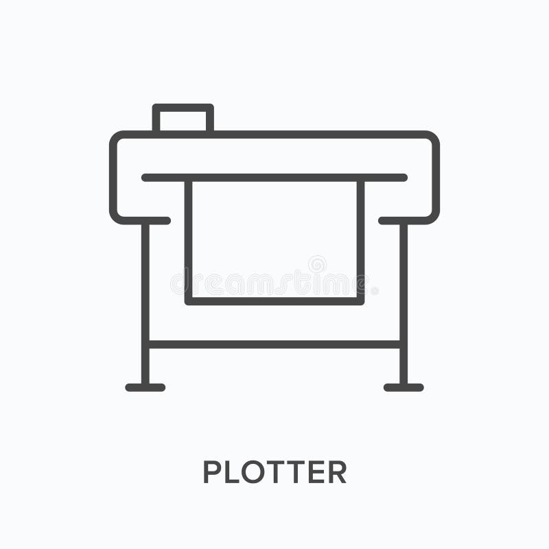 Plotter Flat Line Icon. Vector Outline Illustration of Wide Format Machine Stock Vector ...
