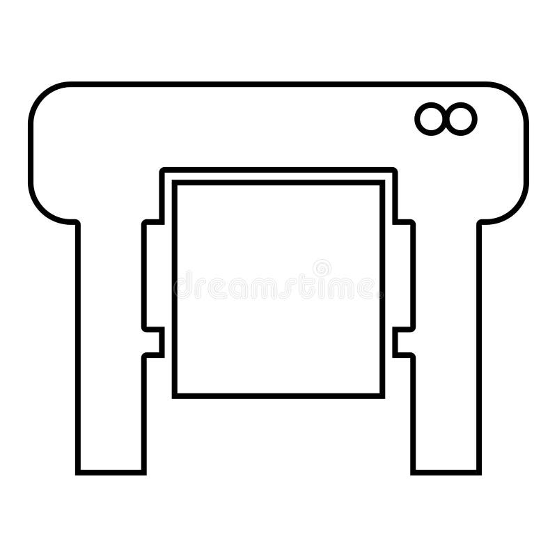 Plotter Icon Black Color Illustration Flat Style Simple Image Stock ...