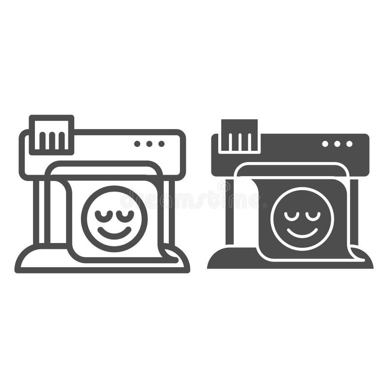 Plotter Line and Glyph Icon. Large Format Printer Vector Illustration ...