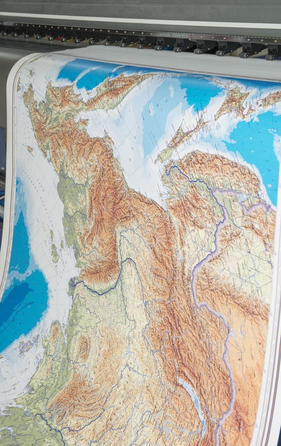 Plotter printing map stock photo. Image of geography - 34802844