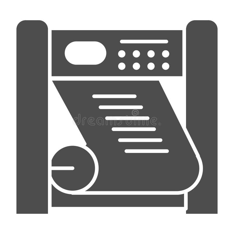 Plotter Printing Solid Icon. Large Format Printer Vector Illustration ...