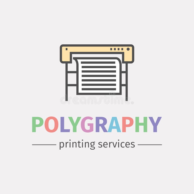 Plotter with Roll of Paper. Logo Design for the Printing Industry ...