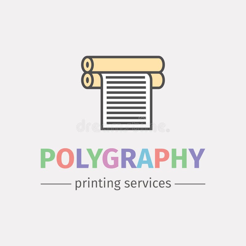 Plotter with Roll of Paper. Logo Design for the Printing Industry ...
