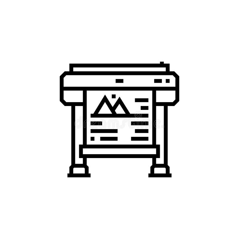 Plotter Vector Icon Computer Component Icon Outline Style Perfect Use