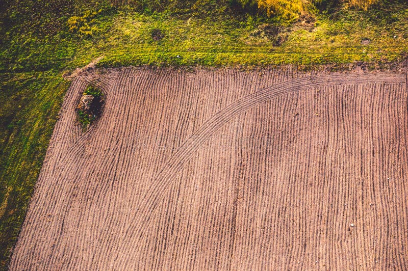Plowed Sowed Farming Land Above Stock Photos - Free & Royalty-Free ...