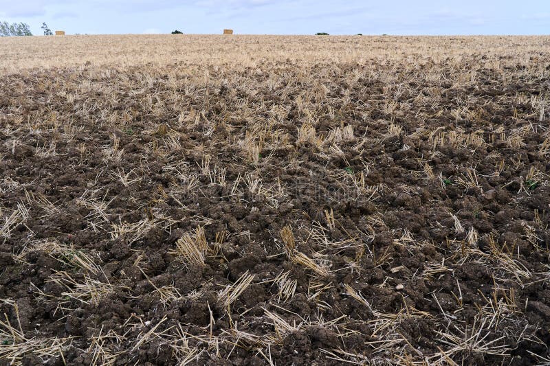 Ploughed Muddy Field with Small Sky Stock Image - Image of english ...