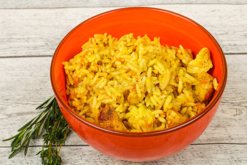 Plov with turkey stock photo. Image of meat, onion, spice - 185022952