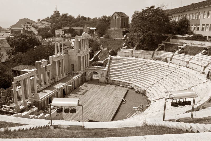 Plovdiv Amphitheater stock photo. Image of white, ancient - 12346470