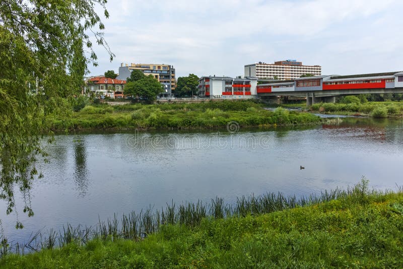 PLOVDIV, BULGARIA - MAY 7, 2018: the Maritsa River, Passing through the ...