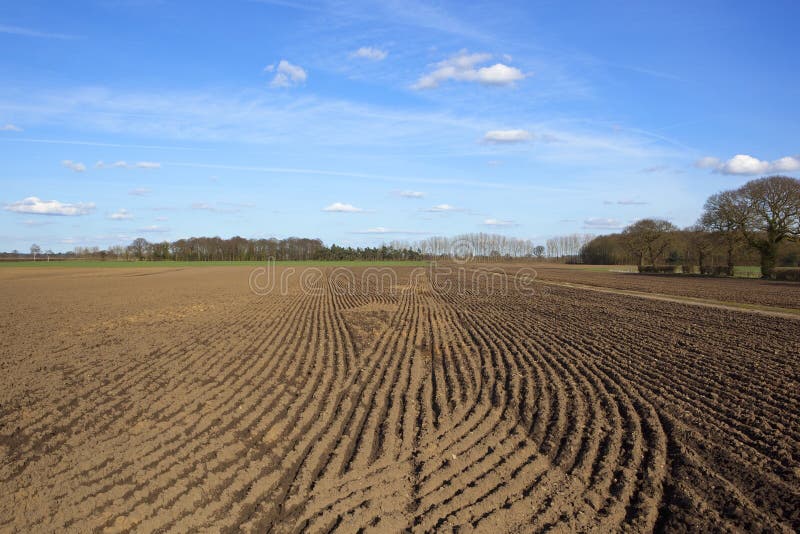 Plow Soil Patterns in Springtime Stock Image - Image of climate ...
