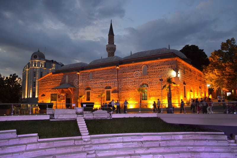 Plowdiw-Stadt Senter Nachts Redaktionelles Foto - Bild von abend ...
