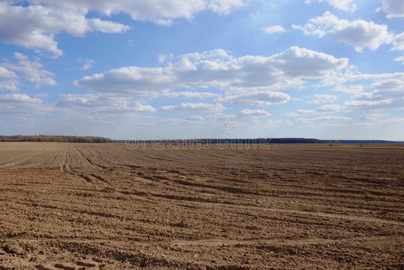 Ploughed Agricultural Land Ready for Sowing, Sky Above Stock Image ...
