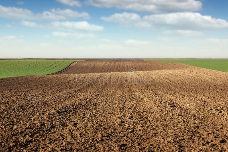 Plowed Field Farmland Landscape Stock Photo - Image of agronomy, land ...