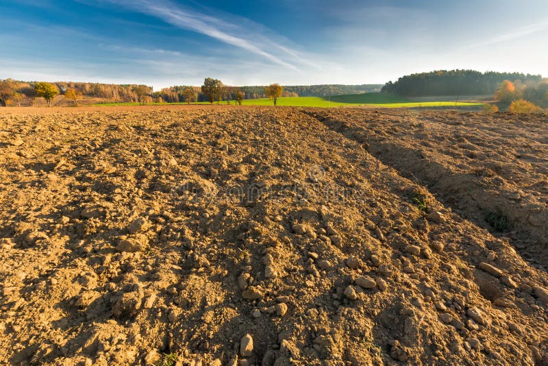 Plowed field landscape stock image. Image of environment - 46018457