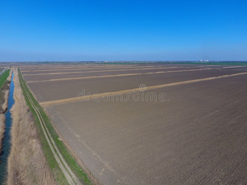 Plowed Field Top View of Plowed Rice Fields Stock Photo - Image of ...