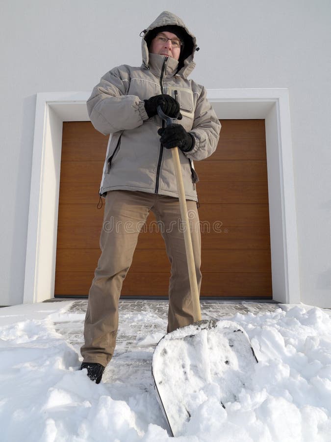 Plowing stock image. Image of shovel, white, snowfall - 37169089