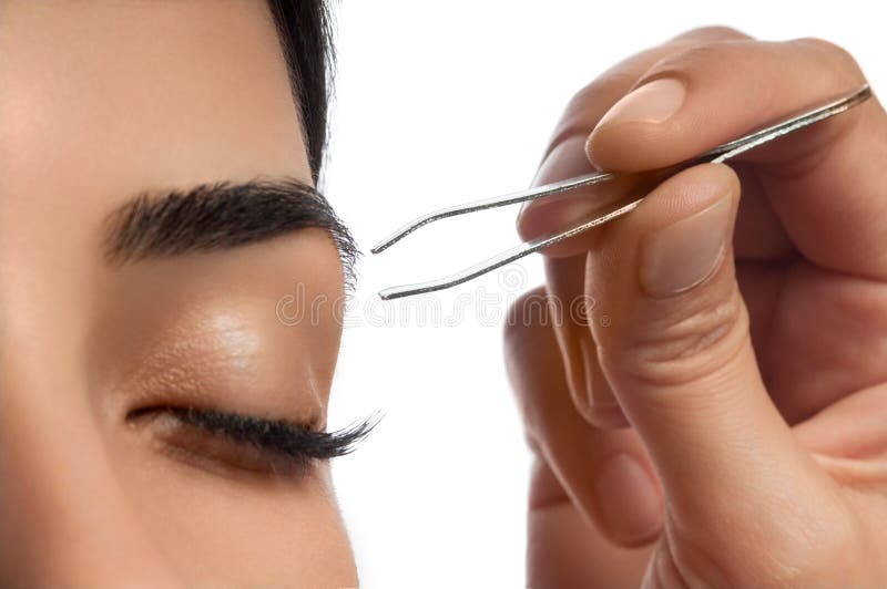 Plucking Eyebrow stock image. Image of face, closeness - 32849093