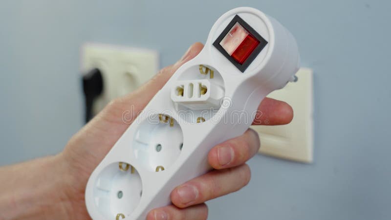 Plug Adapter Connected in an Electrical Splitter with European Sockets ...