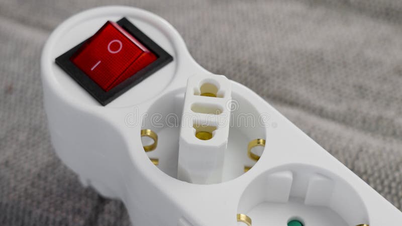 Plug Adapter Connected in an Electrical Splitter with European Sockets ...