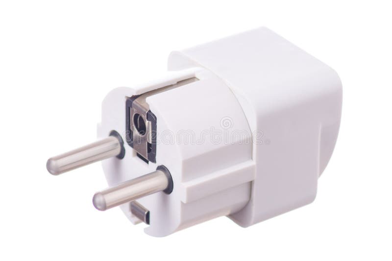 Plug adapter isolation stock photo. Image of europe - 105054688