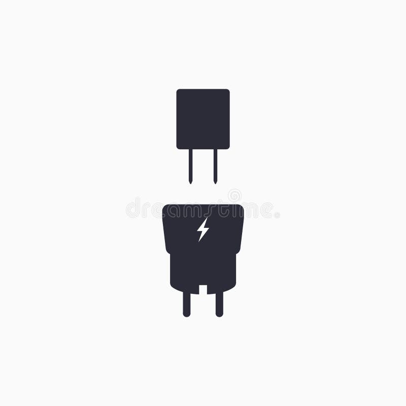 Plug Adapter with Smartphone USB Charger Adapter. Lightning Icon ...