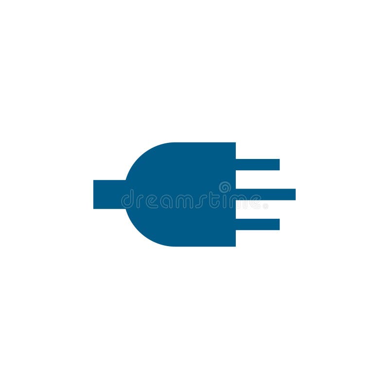 Plug Blue Icon on White Background. Blue Flat Style Vector Illustration ...