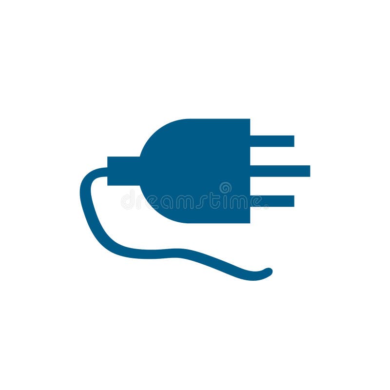 Plug Blue Icon on White Background. Blue Flat Style Vector Illustration ...