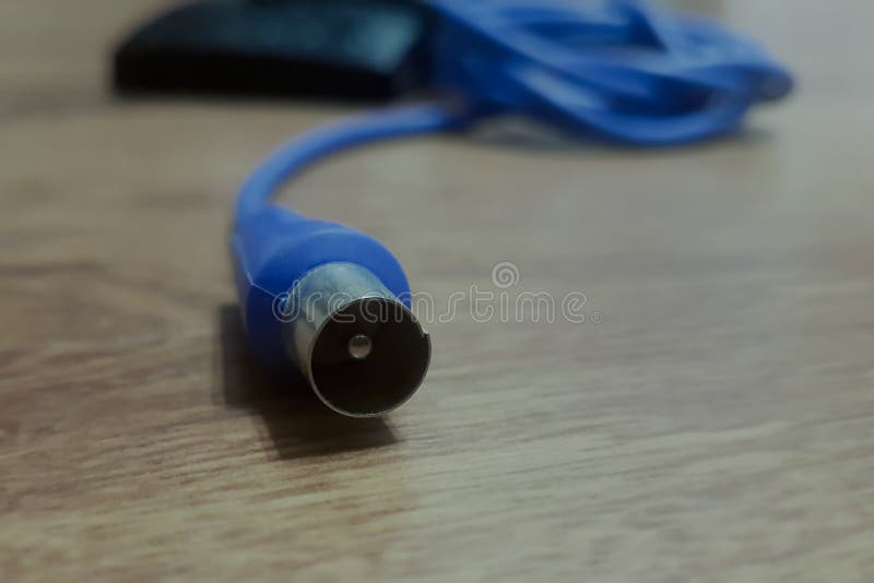 Plug with Blue Wire on the Floor Stock Photo - Image of serial ...
