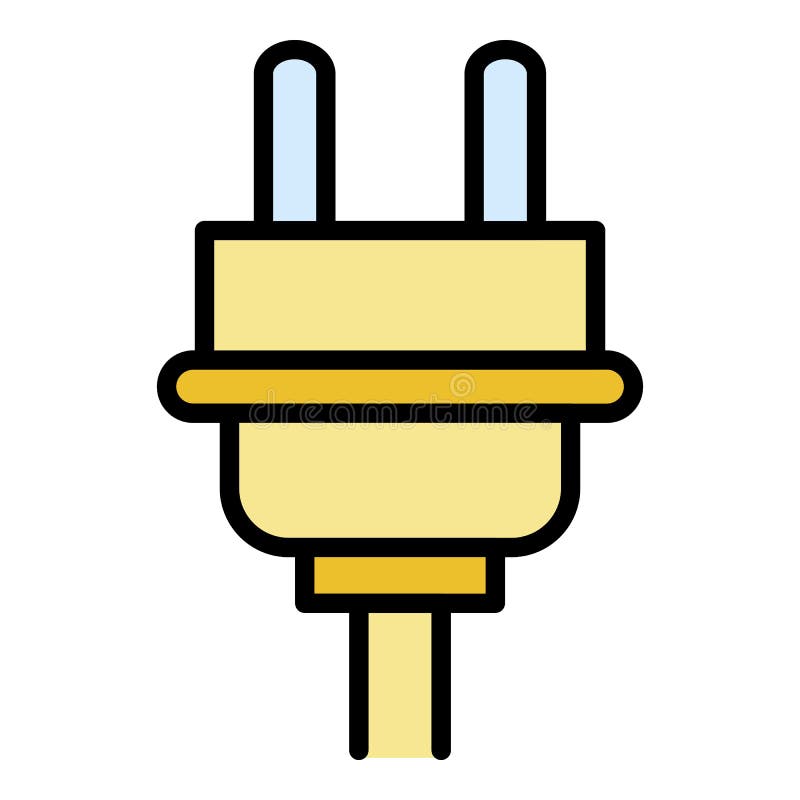 Plug Cable Icon Color Outline Vector Stock Vector - Illustration of ...