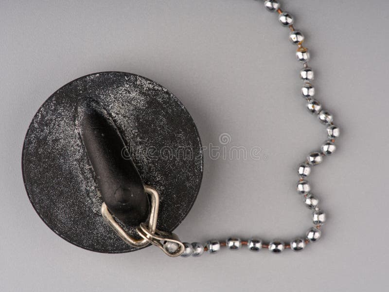 A Plug with a Chain for a Bath. Closeup Stock Photo - Image of silver ...