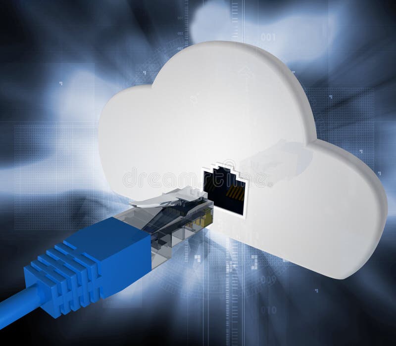 Plug in cloud networking stock illustration. Illustration of abstract ...