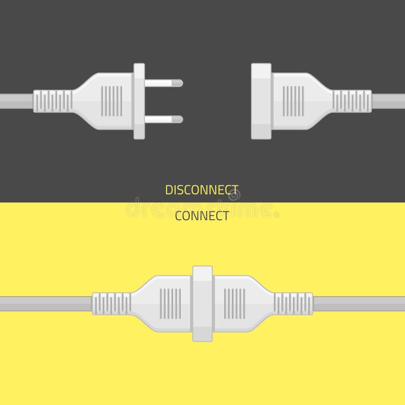 Plug connect illustration. stock vector. Illustration of electric ...