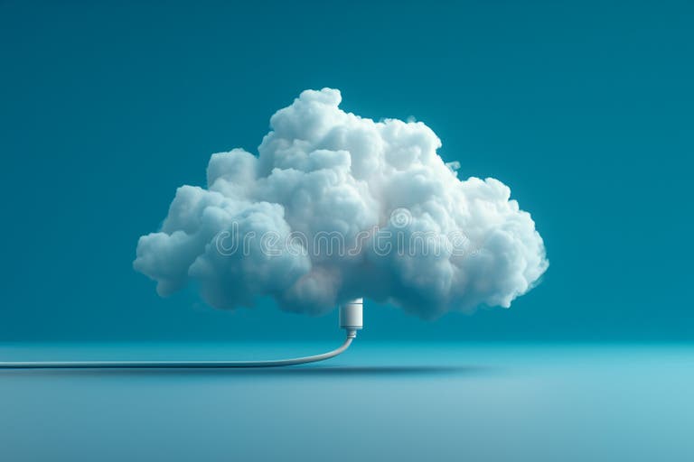 Plug Connected To a Cloud. Data Storage, Files Backup Concept Stock Illustration - Illustration ...