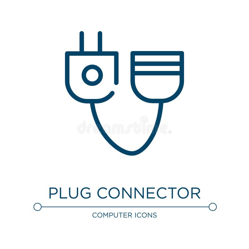 Plug Connector Icon. Linear Vector Illustration from Computer and Media ...